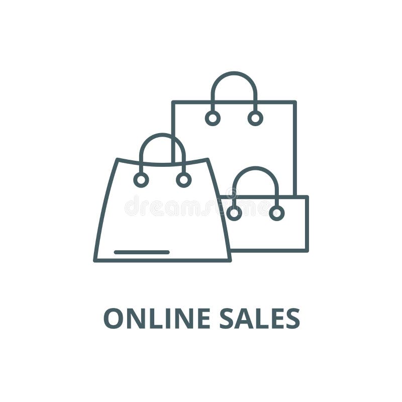 Online Sales Vector Line Icon, Linear Concept, Outline Sign, Symbol ...