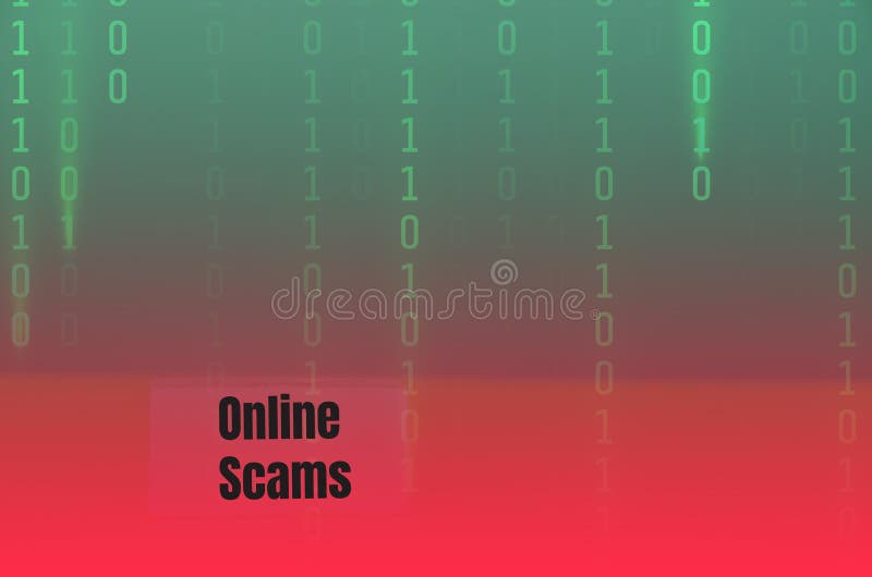 Online Scams Alert: Digital Fraud Warning with Red Box Emphasis Stock ...