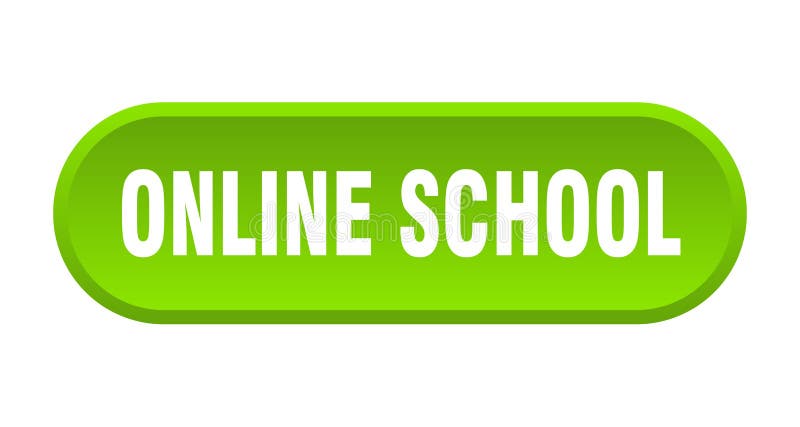 Online School Button. Rounded Sign on White Background Stock Vector ...
