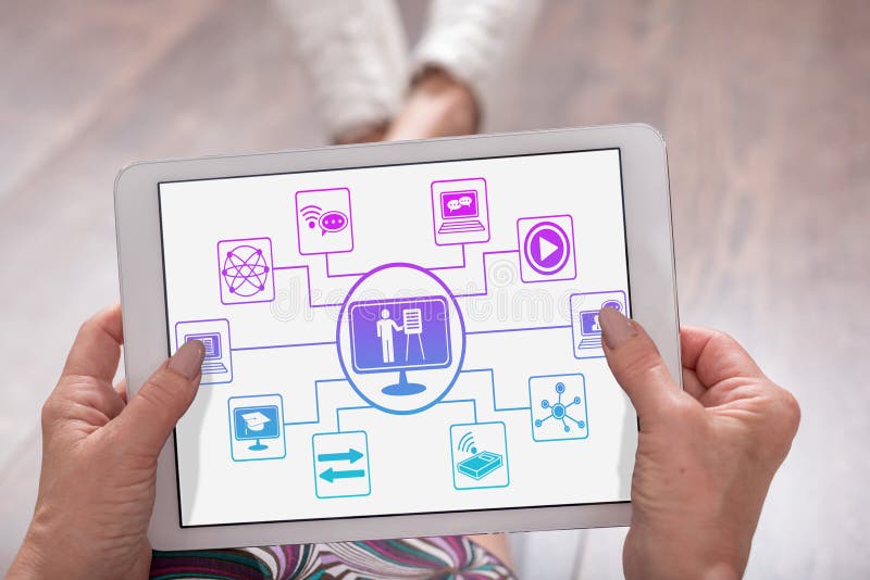 Online School Concept on a Tablet Stock Image - Image of digital ...