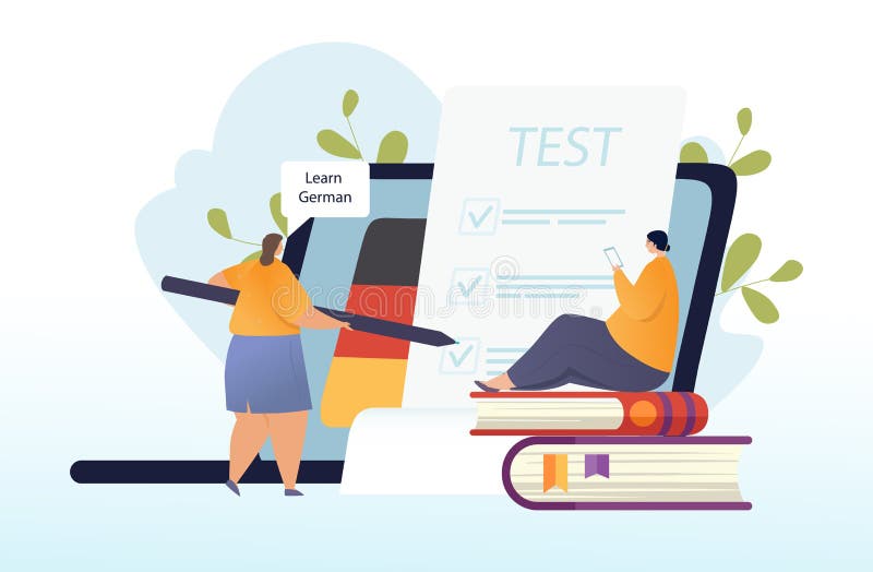 Online School of Foreign Language Learning. Stock Vector - Illustration ...