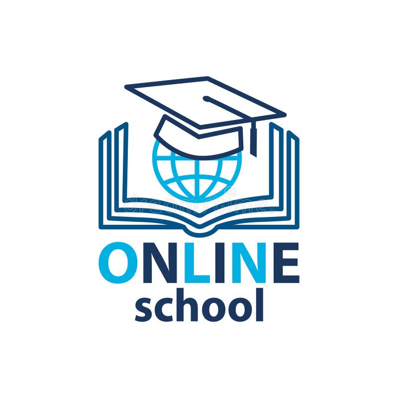 Online School Logo with Graduation Cap Design Stock Vector ...
