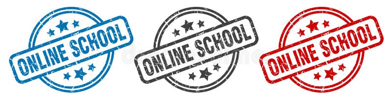 Online School Stamp. Online School Round Isolated Sign Stock Vector ...