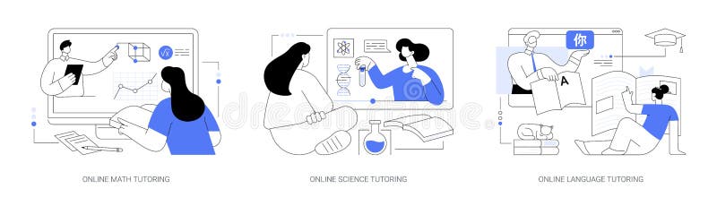 Online School Subject Learning Abstract Concept Vector Illustrations ...