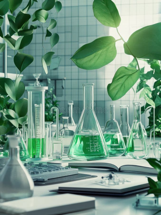 Online Science Class with Digital Models and Notes Realistic Style ...