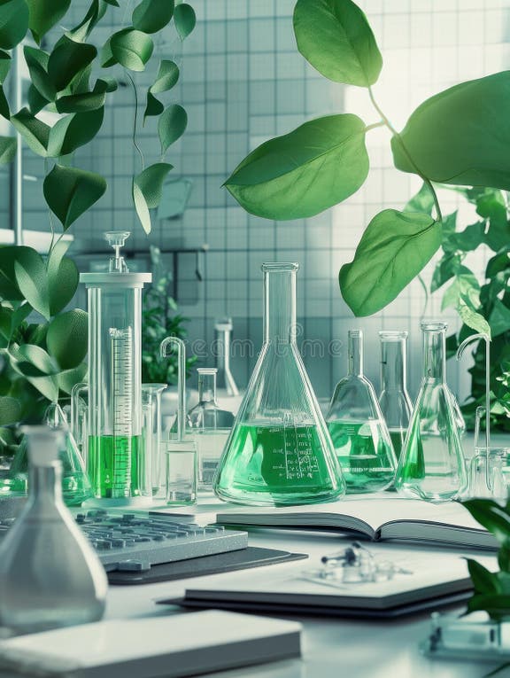 Online Science Class with Digital Models and Notes Realistic Style ...