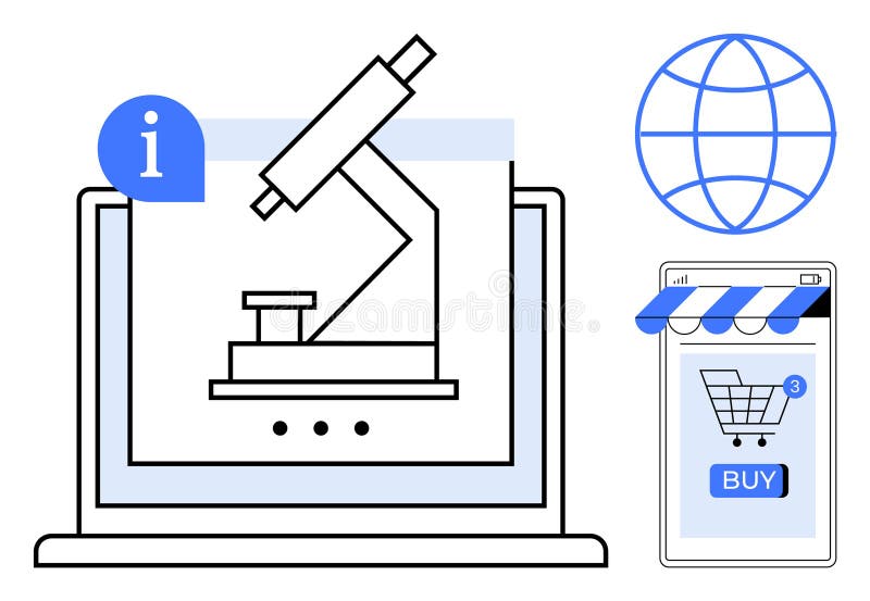 Online Science Equipment Store with Info and Global Access Symbol Stock ...