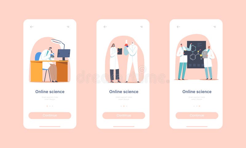 Online Science Mobile App Page Onboard Screen Template. Scientists ...