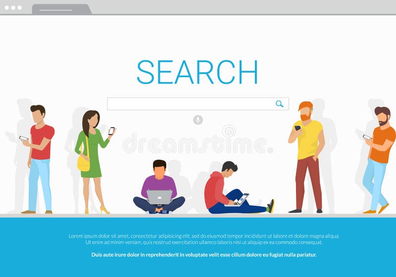 Online Search Bar Concept Vector Illustration Stock Vector ...