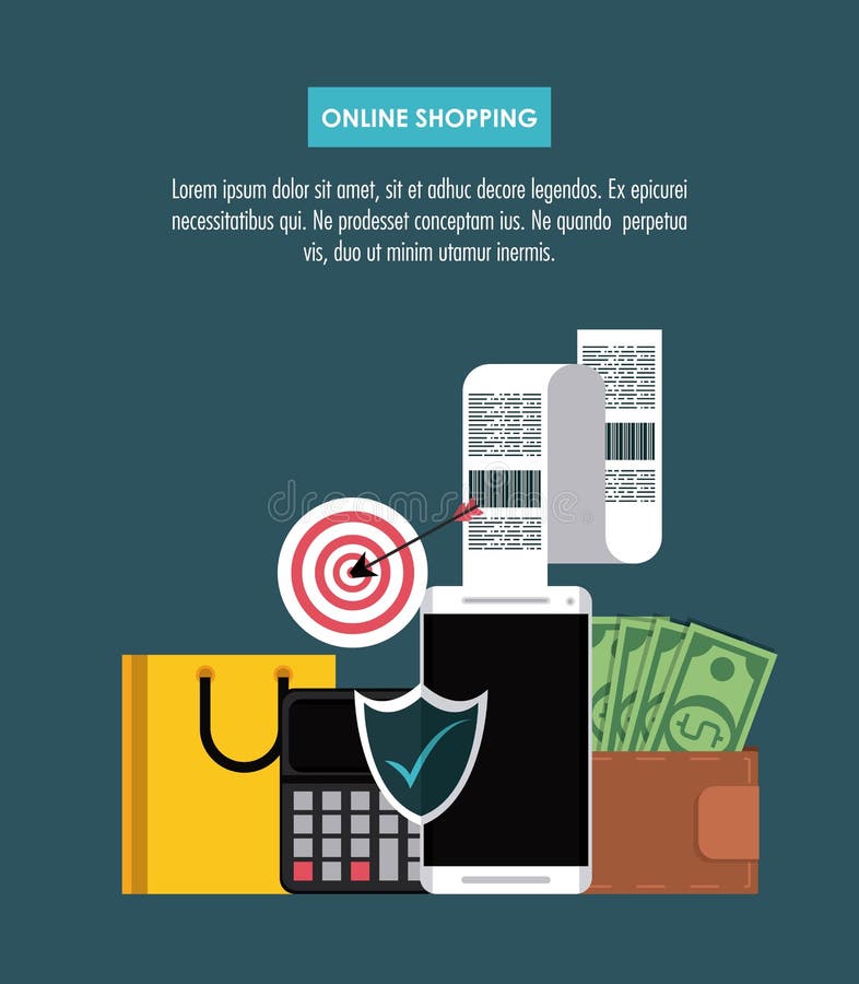 Online Secure Shopping and Transactions Stock Vector - Illustration of ...