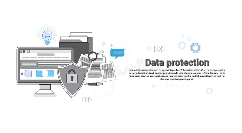 Online Security Data Protection Web Technology Banner Stock Vector ...