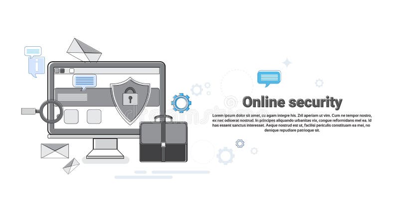 Online Security Data Protection Web Technology Banner Stock Vector ...