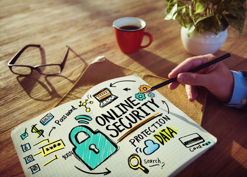 Online Security Protection Internet Safety Writing Concept Stock Photo ...