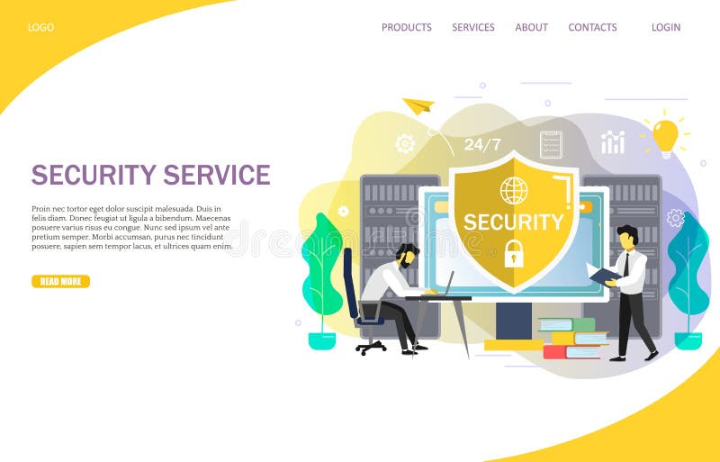 Online Security Services Landing Page Website Vector Template Stock ...