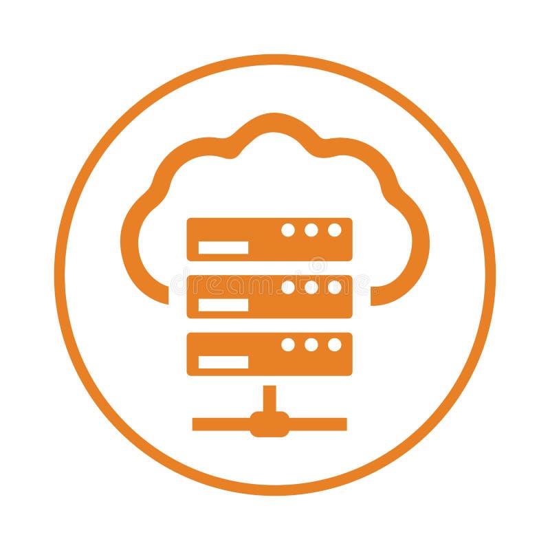 Online, Server, Database, Host, Hosting Icon. Orange Vector Sketch ...