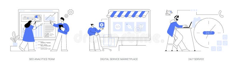 Online Services Abstract Concept Vector Illustrations. Stock Illustration - Illustration of pack ...