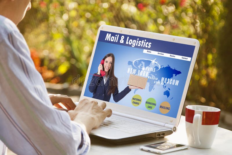 Online shipping concept stock photo. Image of holding - 81729874