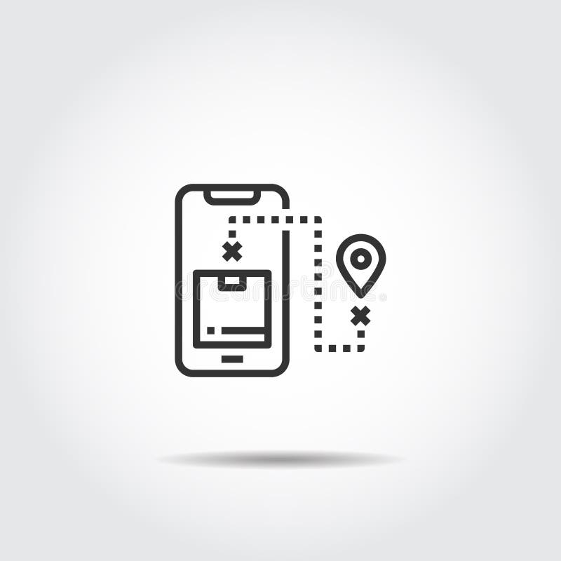 Online Shipping Location Icon Line Vector Stock Vector - Illustration ...