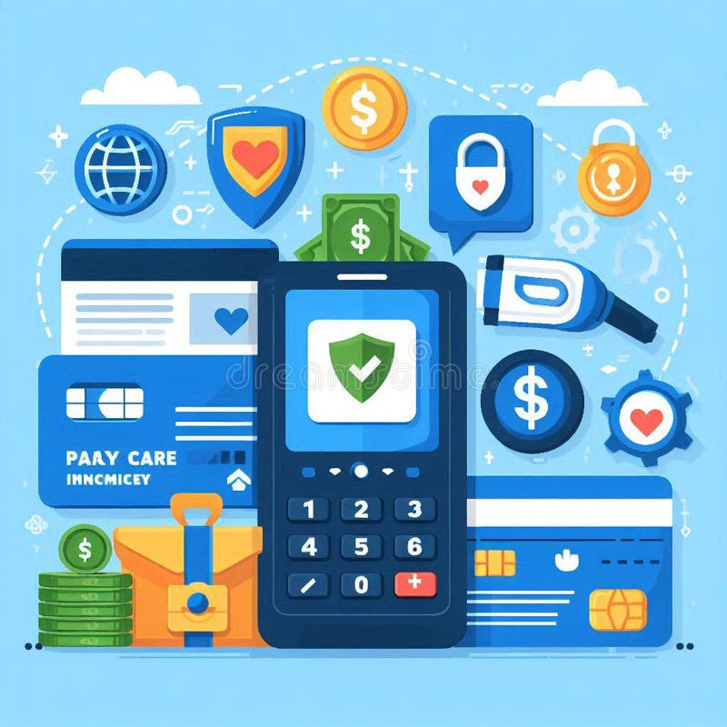 ONLINE SHOP CREDIT CARD SAFETY SYSTEM SECURITY Stock Illustration ...