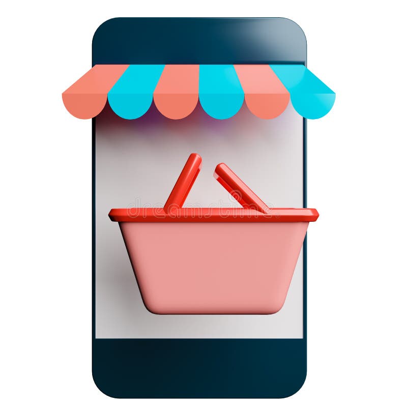 Online Shop 3d Icon Render Illustration Stock Illustration ...