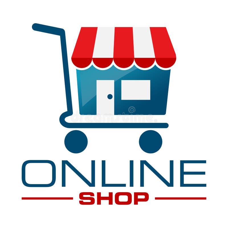 Online Shop, E-commers Logo Design Template Stock Vector - Illustration ...