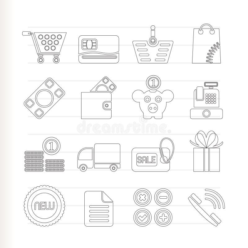 Online Shop and Web Site Icons Stock Vector - Illustration of black ...
