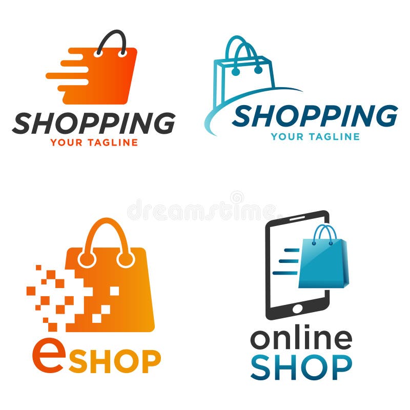 Online Shop Logo Vector Design Template Stock Vector - Illustration of ...