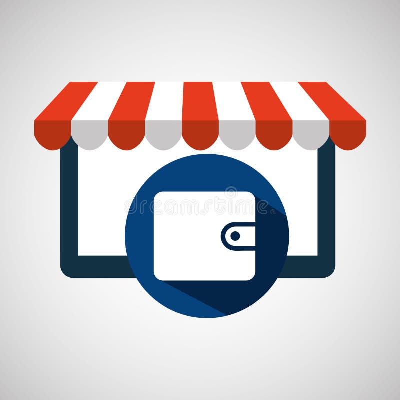 Online Shop Save Money Wallet Design Icon Stock Vector - Illustration ...