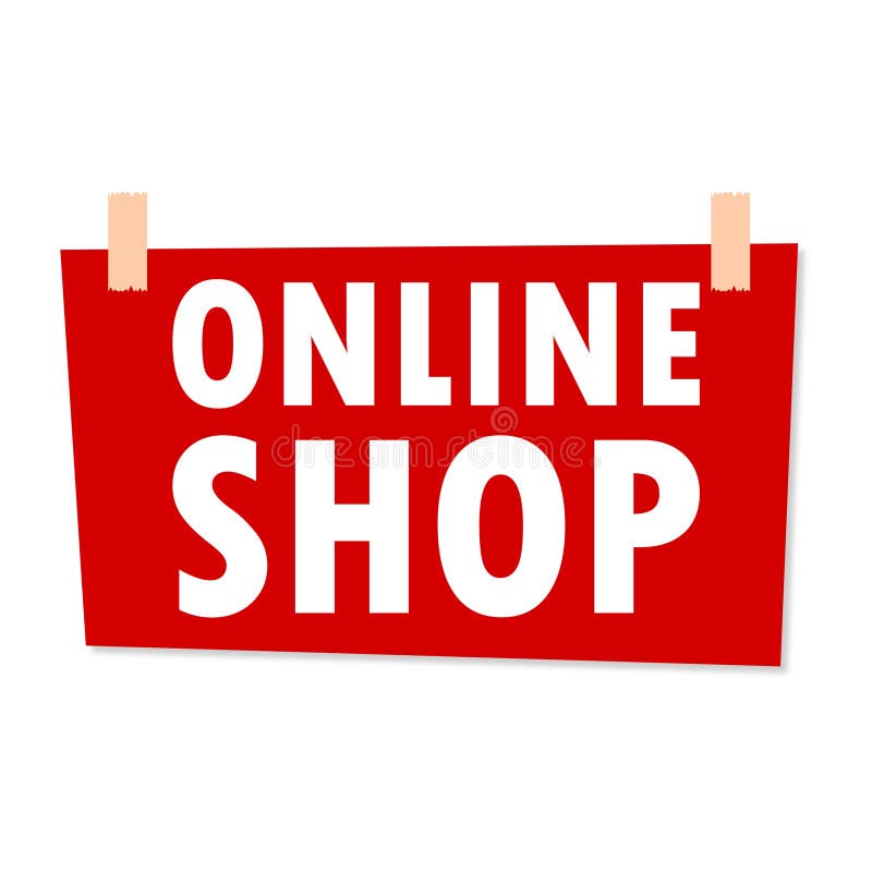 Online Shop Sign - Illustration Stock Vector - Illustration of laptop ...