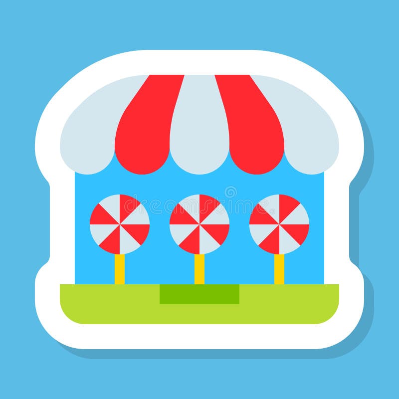 Online Shop Sticker Vector, Isolated Flat Stye Icon Stock Vector ...