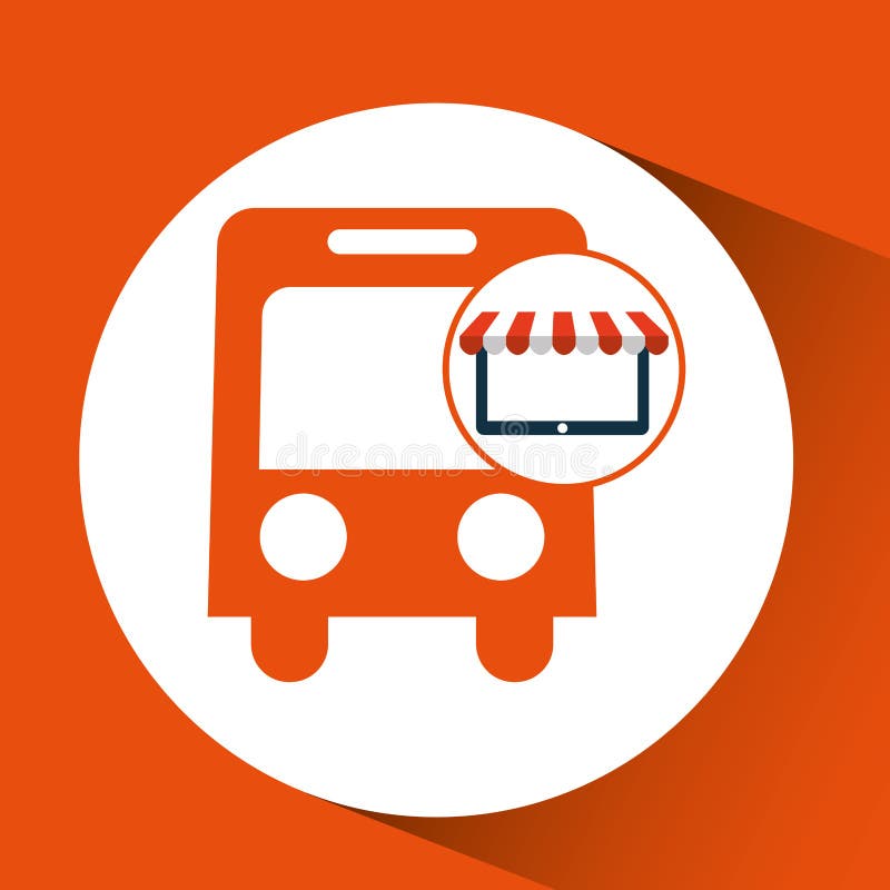 Online Shop Transport Bus Design Icon Stock Vector - Illustration of ...