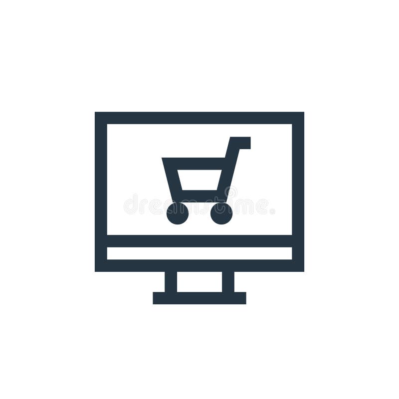 Online Shop Vector Icon Isolated on White Background. Outline, Thin ...