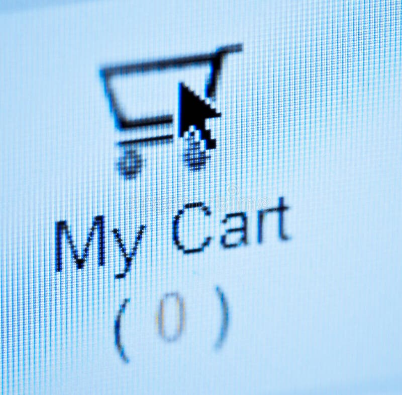 Shopping Cart Screen stock photo. Image of letters, online - 34632182