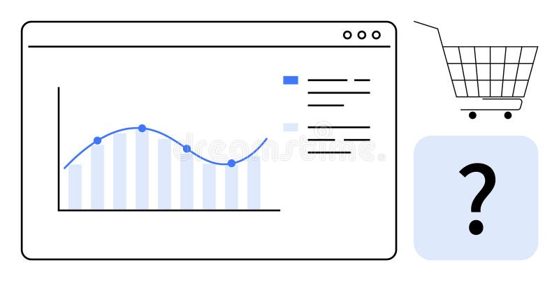 Online Shopping Analytics Dashboard with Cart and Question Mark Stock ...