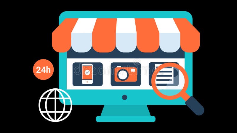 Online Shopping Animation Transparent Vector Motion Graphics Loop Stock ...