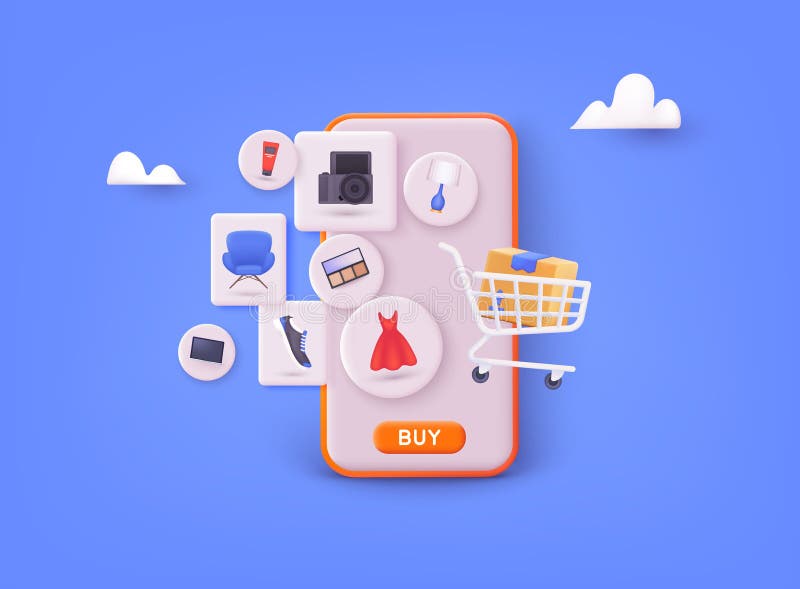 Online Shopping on Application and Website Concept, Digital Marketing ...