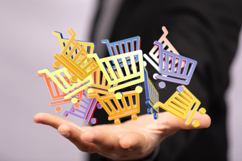 A Online Shopping Business Concept Selecting Shopping Cart Stock Image ...