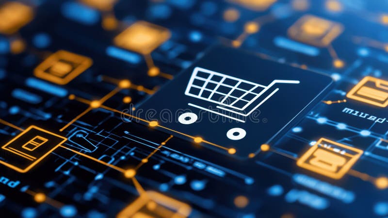 Online Shopping Cart Digital Interface Stock Illustration ...