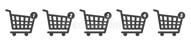 Online Shopping Cart Icon Design with Notification about Numbers of ...
