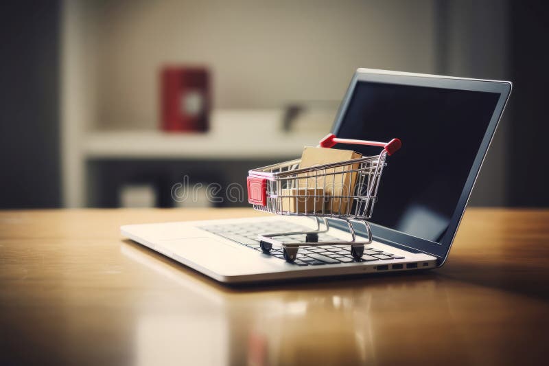 Online Shopping Cart Web. Generate Ai Stock Illustration - Illustration ...