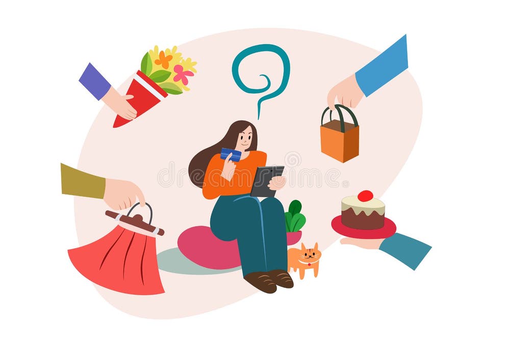 Online shopping channels stock vector. Illustration of promotion ...