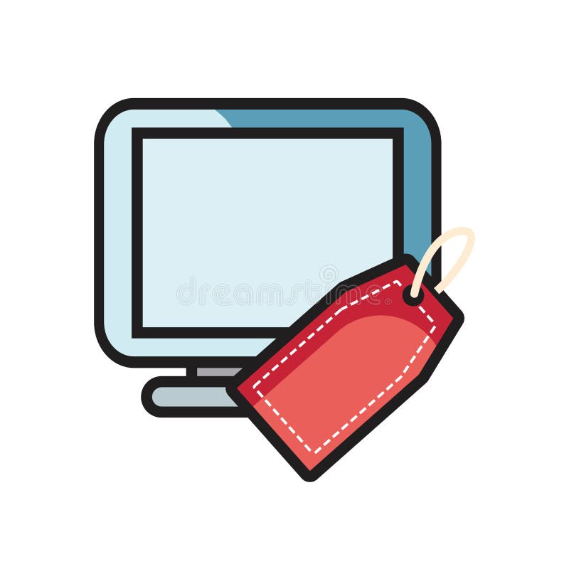 Online Shopping Computer Tag Price Stock Vector - Illustration of ...