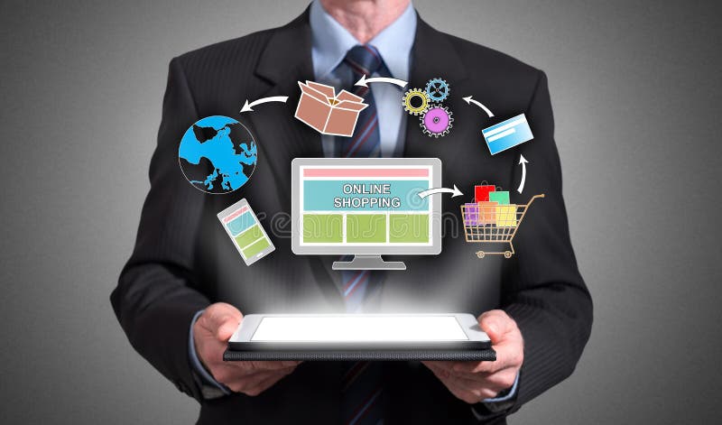 Online Shopping Concept Appearing Above a Tablet Stock Photo - Image of ... Online Shopping Concept Appearing Above a Tablet Stock Photo - Image of ...