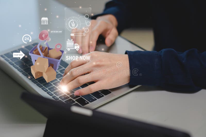 Online Shopping Concept,businessman Use Payment Application 4.0 ...