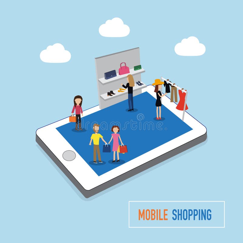Online Shopping Concept with Micro People on Smart Phone Touch S Stock ...
