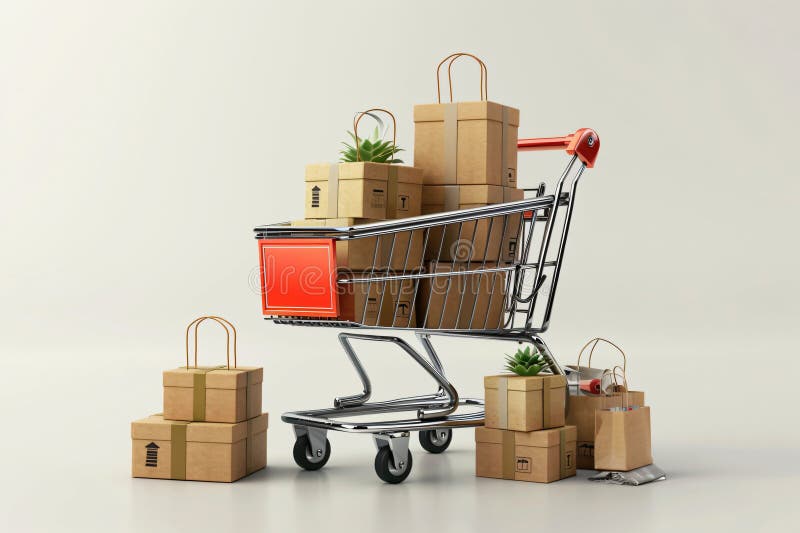 Online Shopping Concept. Order Goods and Get Them Fast and Easy Stock ...