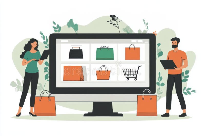 Online Shopping Concept with People Using Tablets and Laptops for E ...