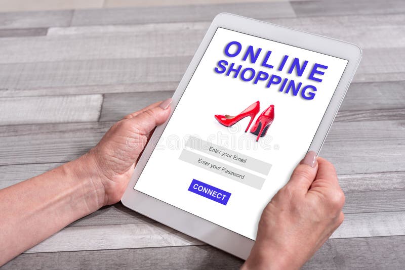 Online Shopping Concept on a Tablet Stock Image - Image of technology ... Online Shopping Concept on a Tablet Stock Image - Image of technology ...