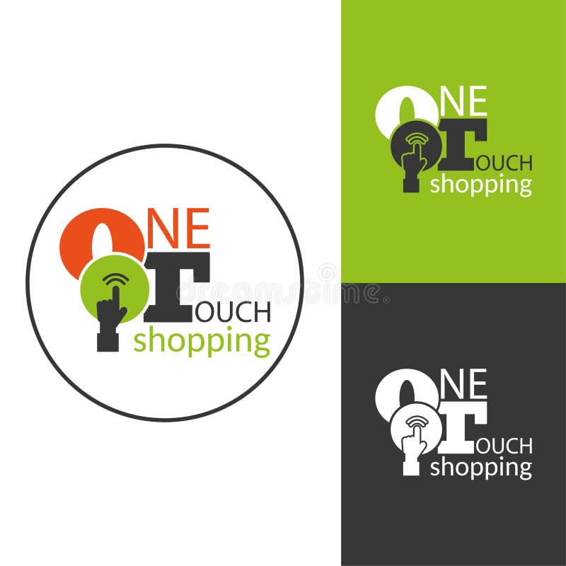 Online Shopping Creative Logo Design Template. One Touch Shopping. Easy ...