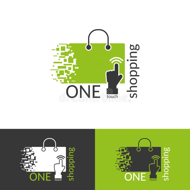 Online Shopping Creative Logo Design Template. One Touch Shopping. Easy ...
